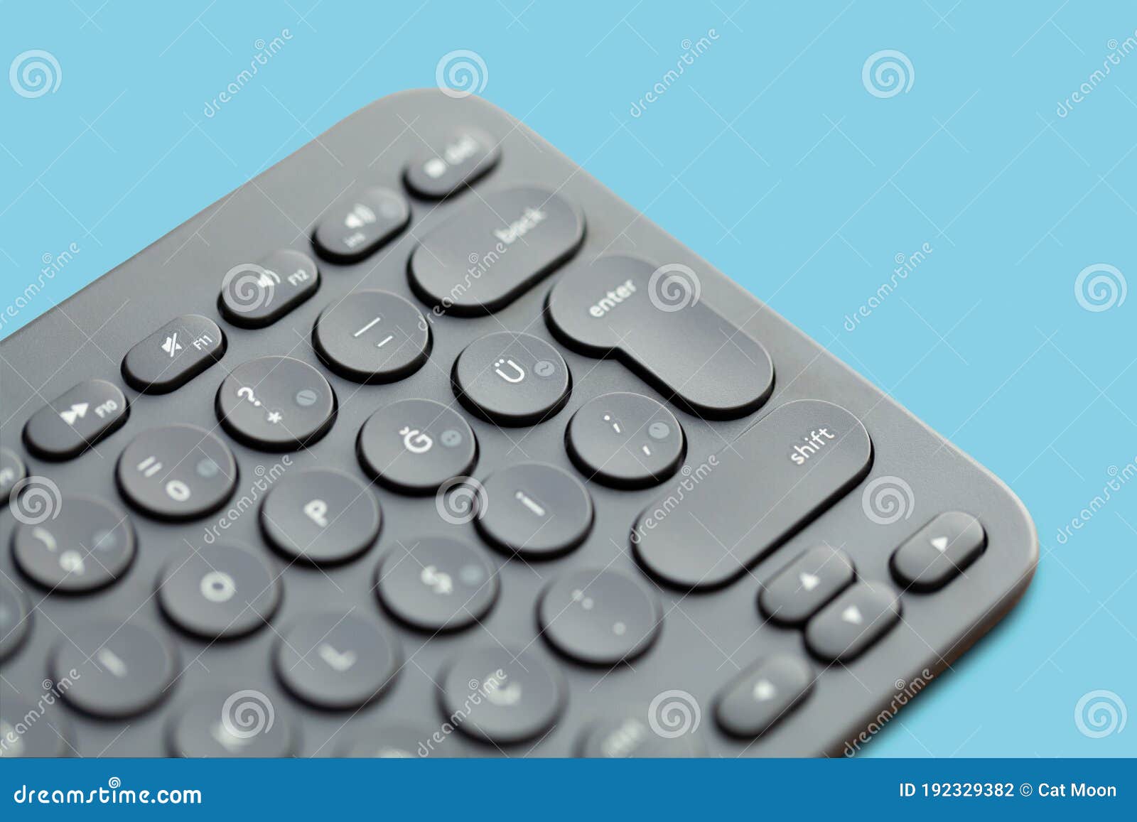 Blue Background Computer Keyboard Stock Photo - Image of electronic ...