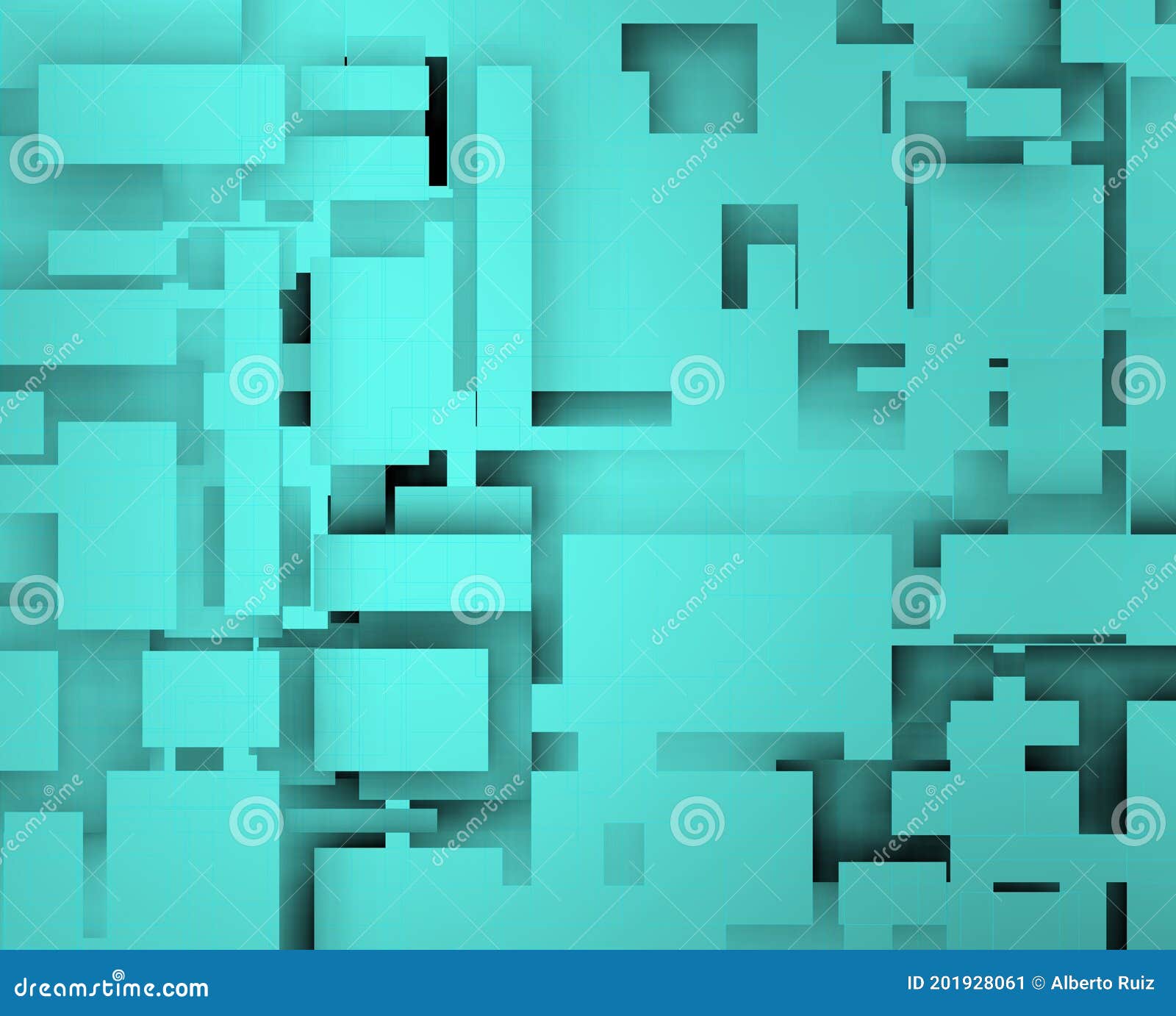 Blue Background with Cubes in Perspective Stock Illustration ...