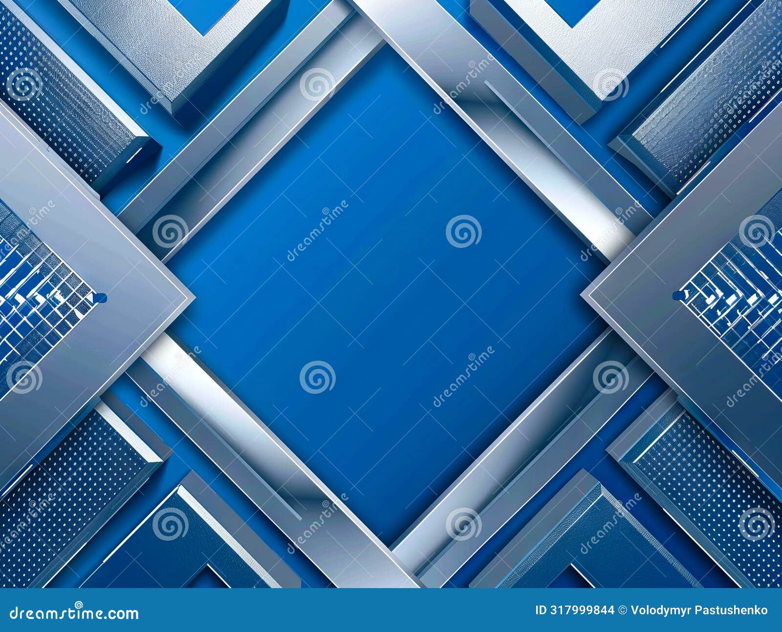 A Blue Background with a Diamond Shape Stock Photo - Image of silver ...