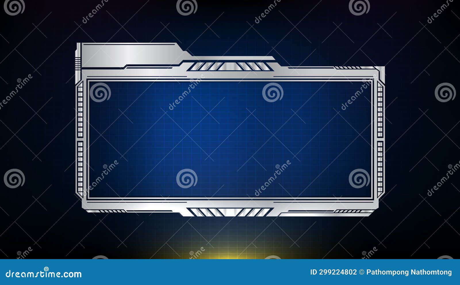 Abstract Blue Background of Display Futuristic Sci Fi Hud Frame Profile ...