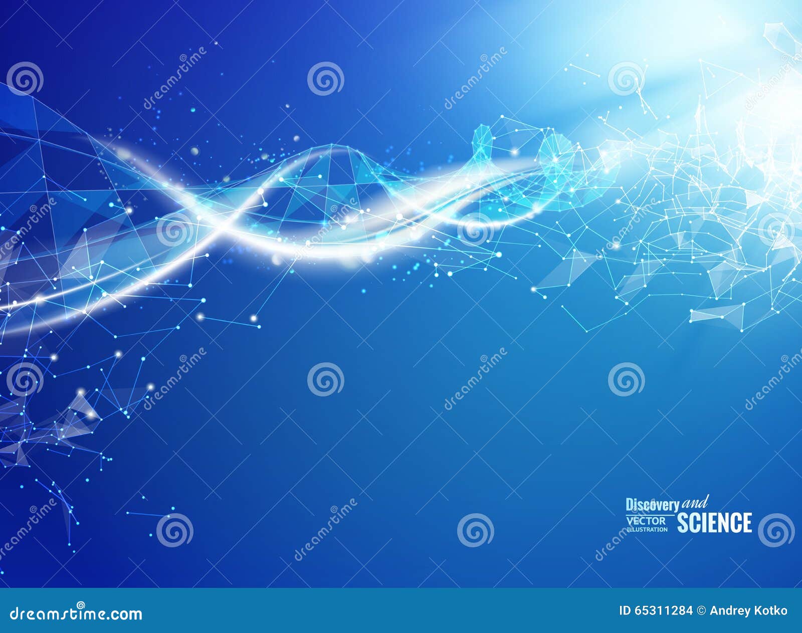 Blue background with DNA stock vector. Illustration of molecule - 65311284