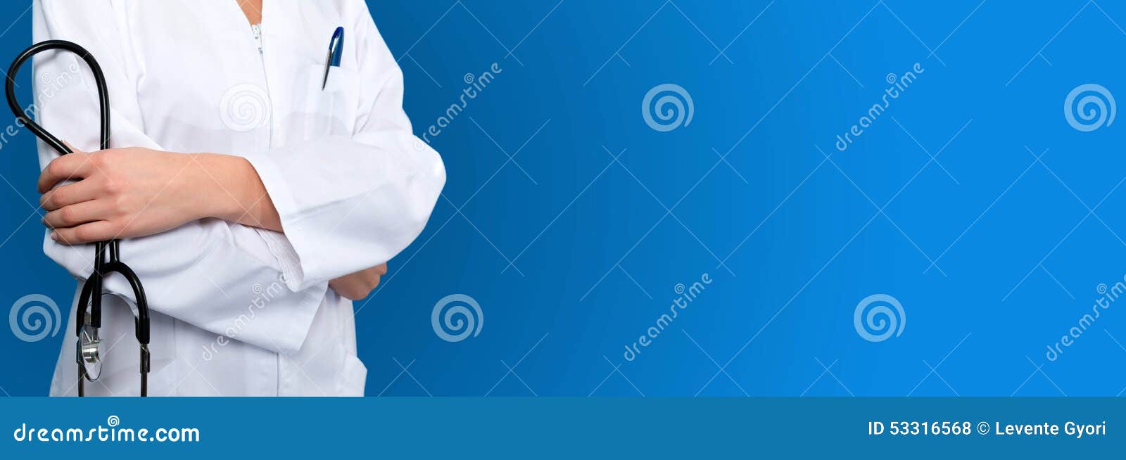 Blue Background Doctor with a Stethoscope Stock Photo - Image of aiding ...