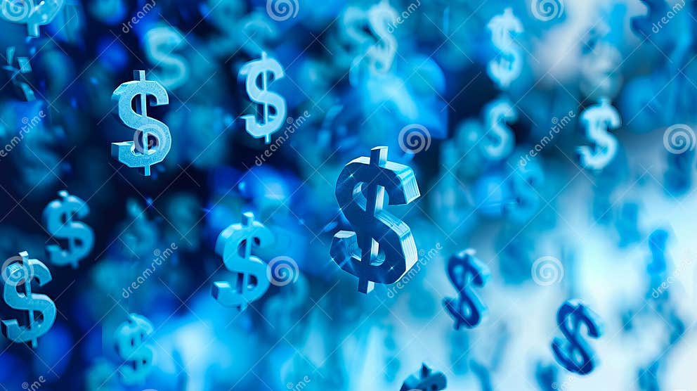 A Blue Background with Dollar Signs Stock Illustration - Illustration ...