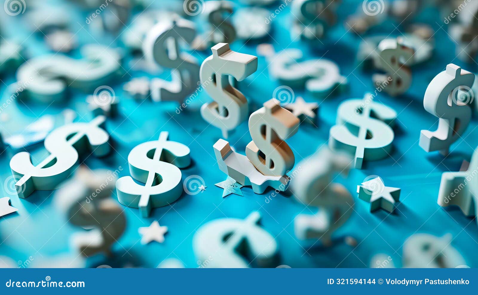 A Blue Background with Dollar Signs and Stars Stock Illustration ...