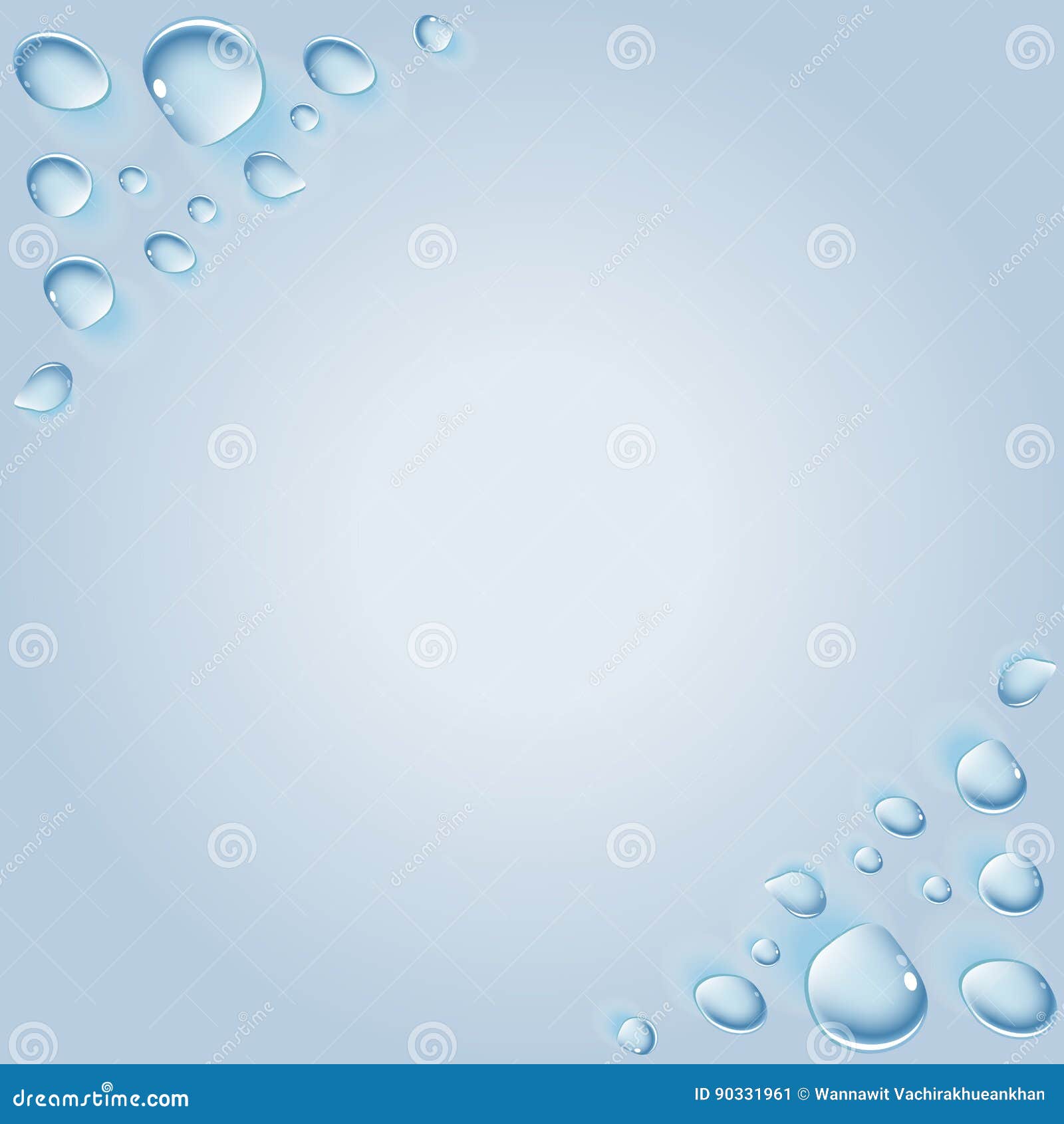 Blue background with drops stock vector. Illustration of closeup - 90331961