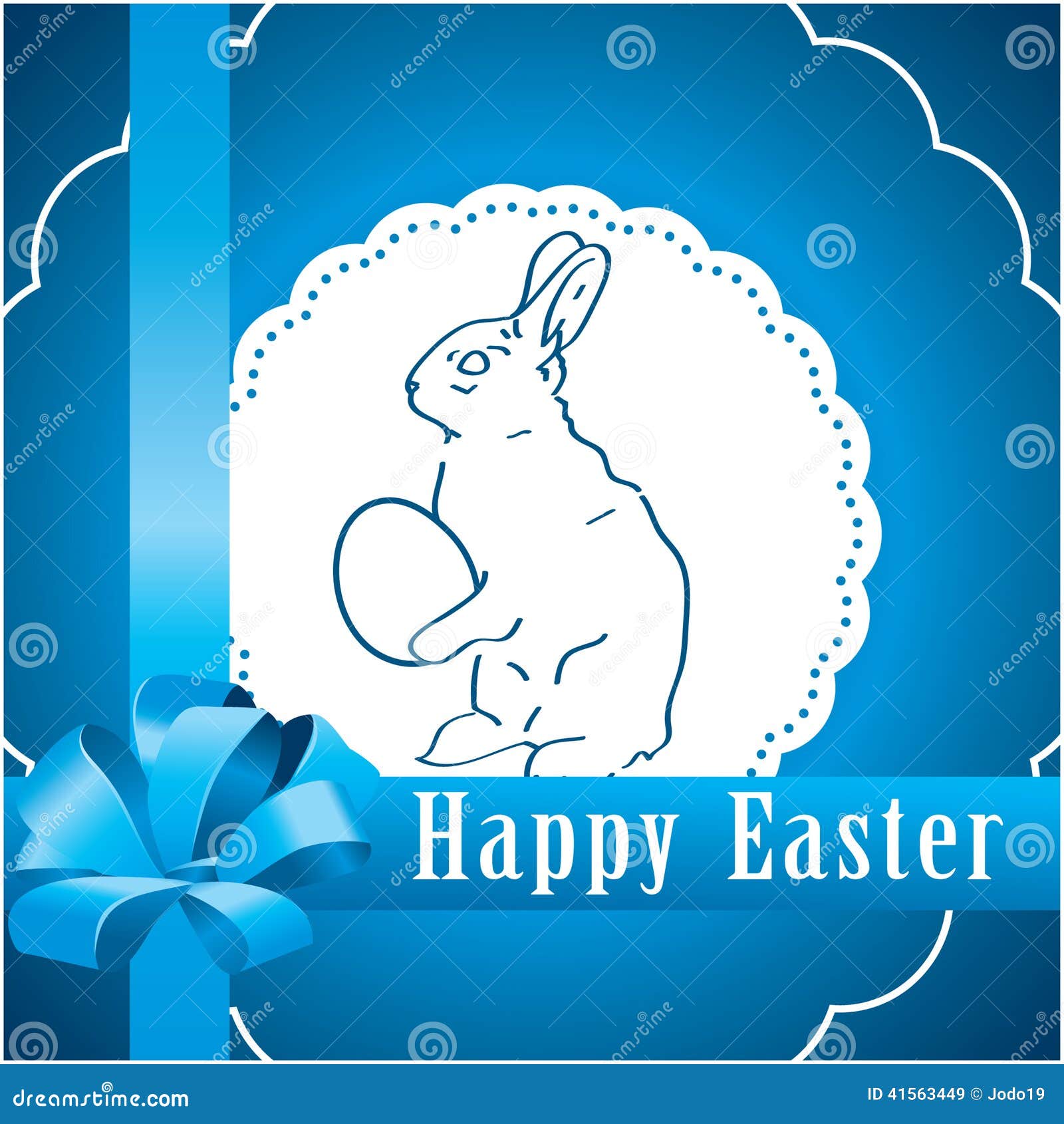 Blue Background with Easter Bunny Stock Vector - Illustration of hope ...