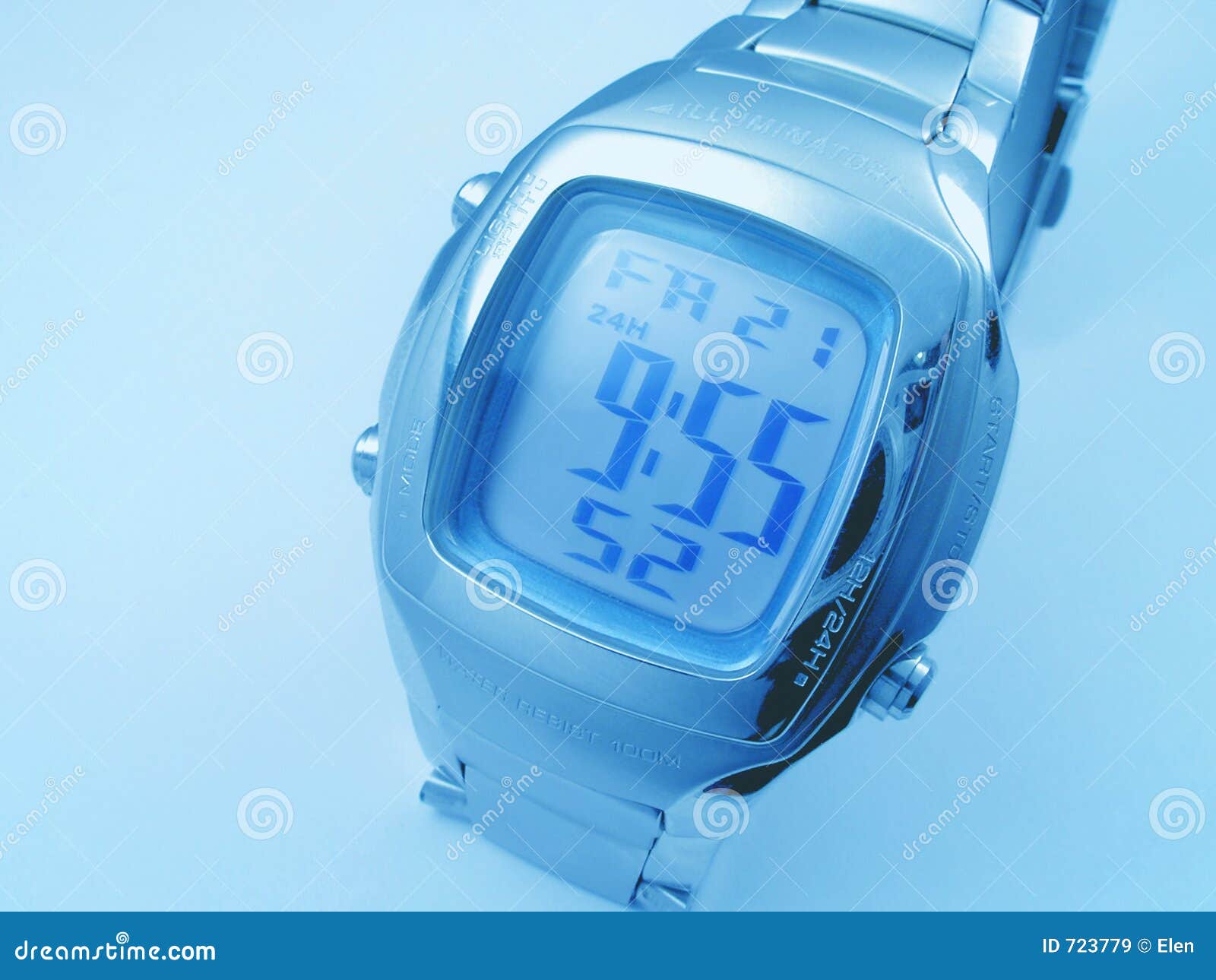 Blue Background with Electronic Timer Stock Image - Image of clock ...