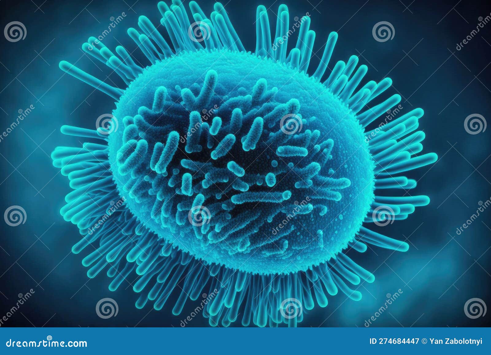 Blue Background of Escherichia Coli. Generative AI Stock Illustration ...