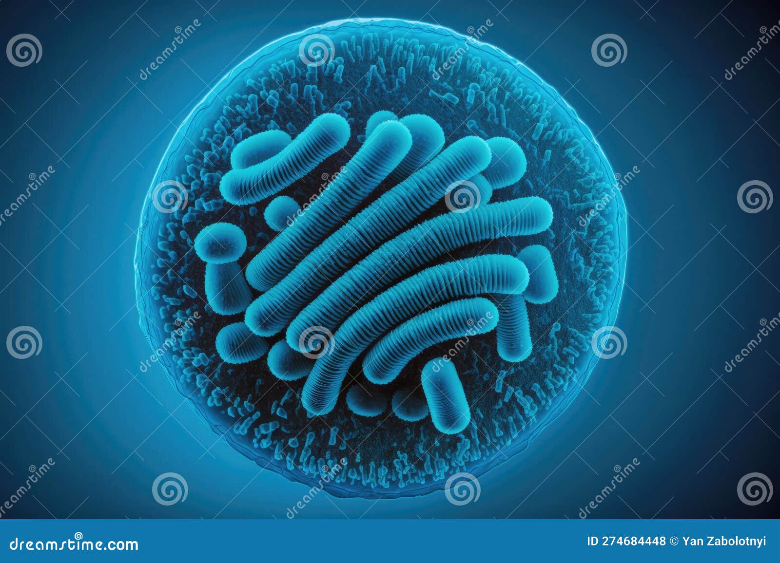 Blue Background of Escherichia Coli. Generative AI Stock Illustration ...