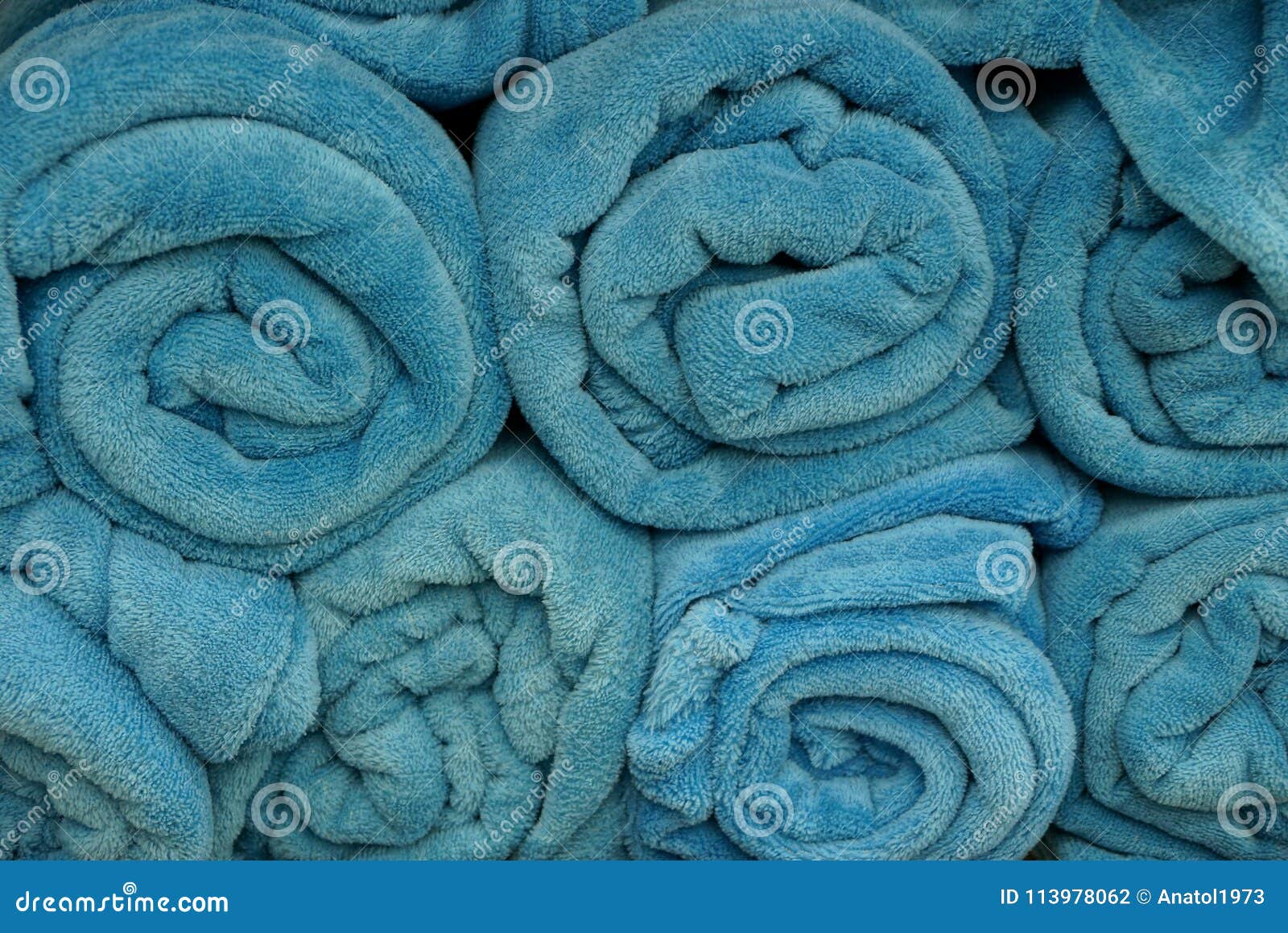 Blue Fabric Texture from a Roll of Blankets Stock Photo - Image of ...
