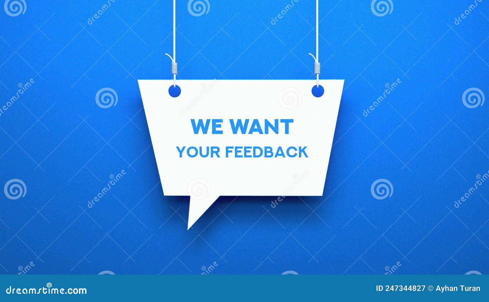 Blue Background and Feedback,hanging Rope . Stock Illustration ...