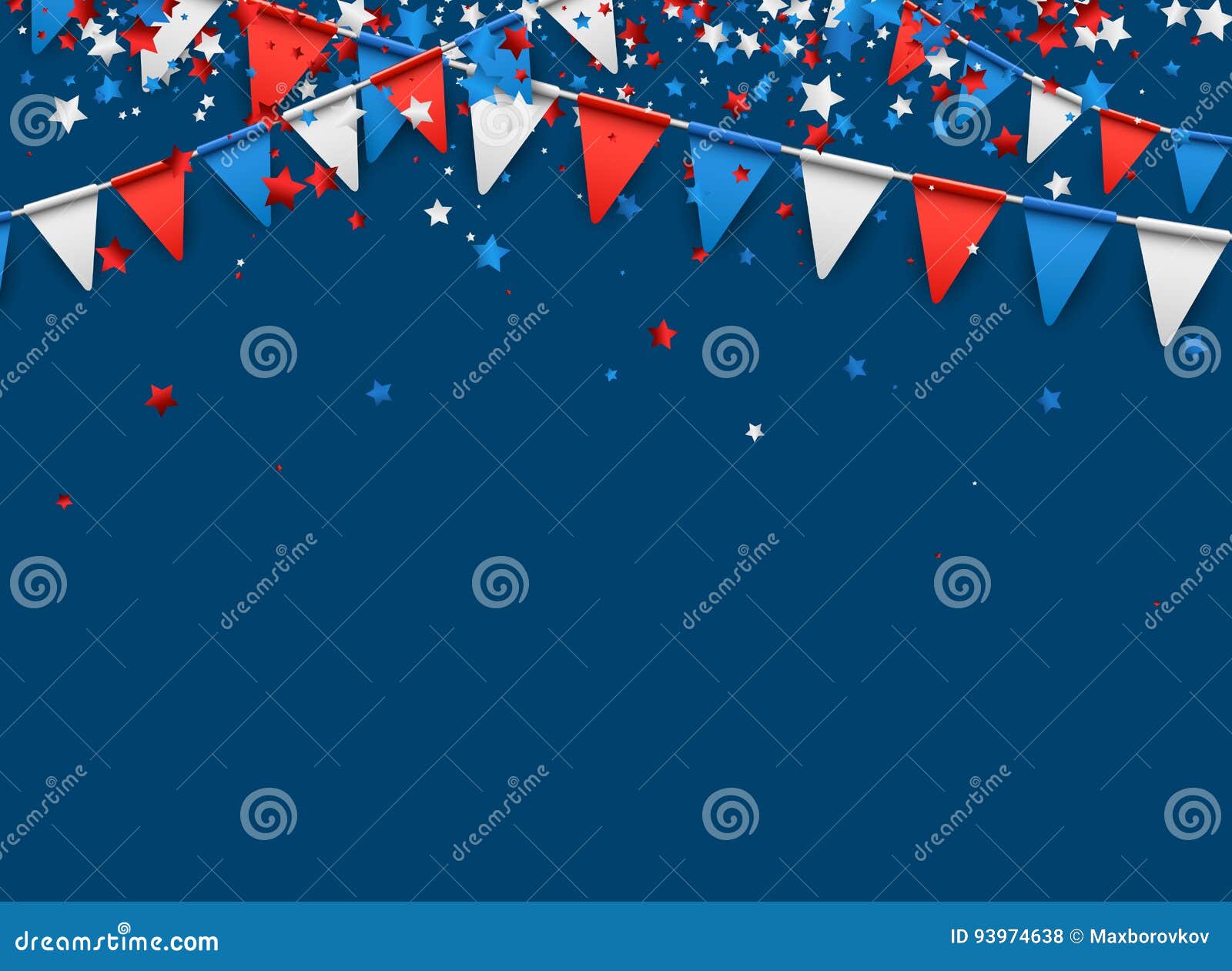Blue Background with Flags and Stars. Stock Vector - Illustration of ...