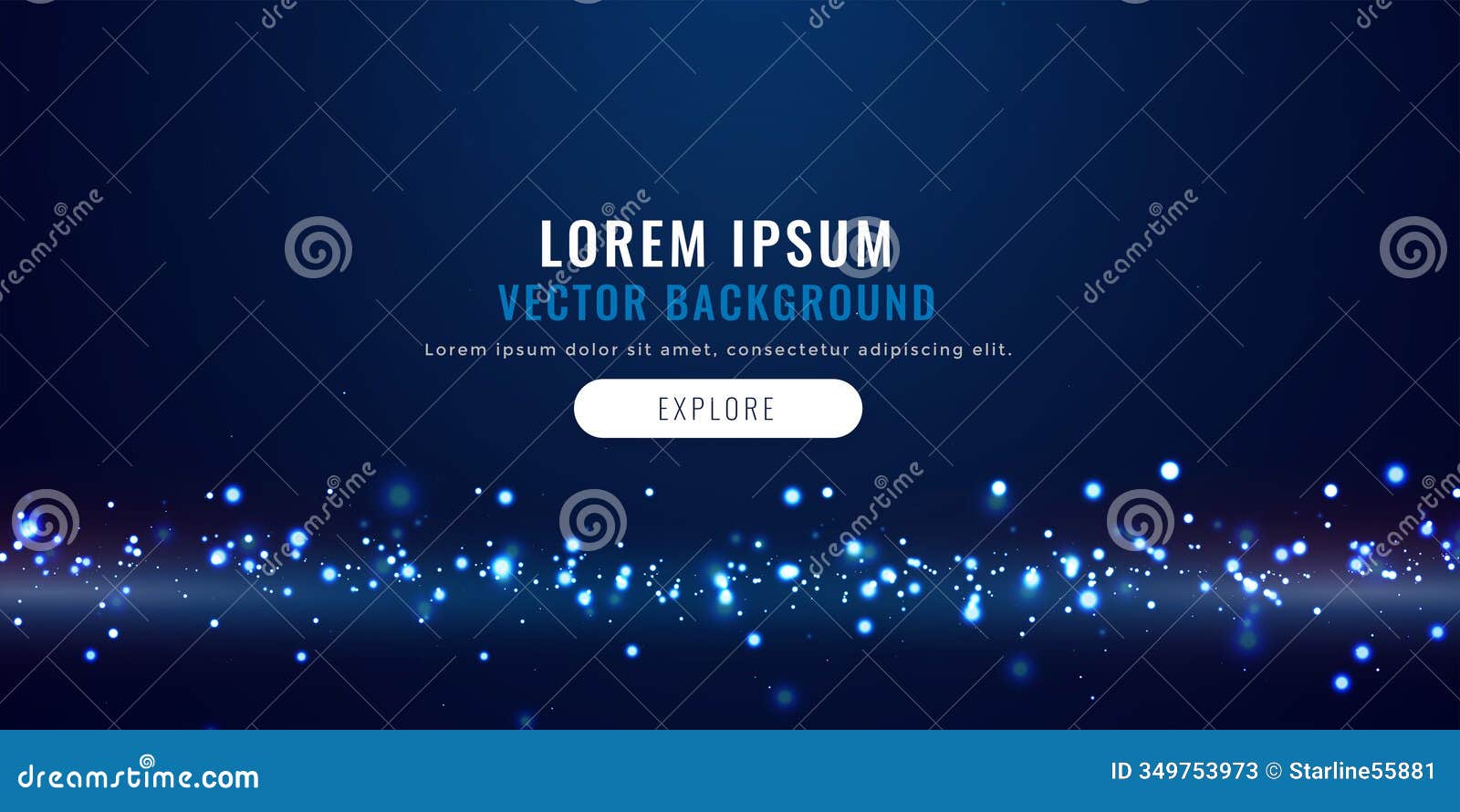 Blue Background with Floating Particles, Technology Concept Stock ...