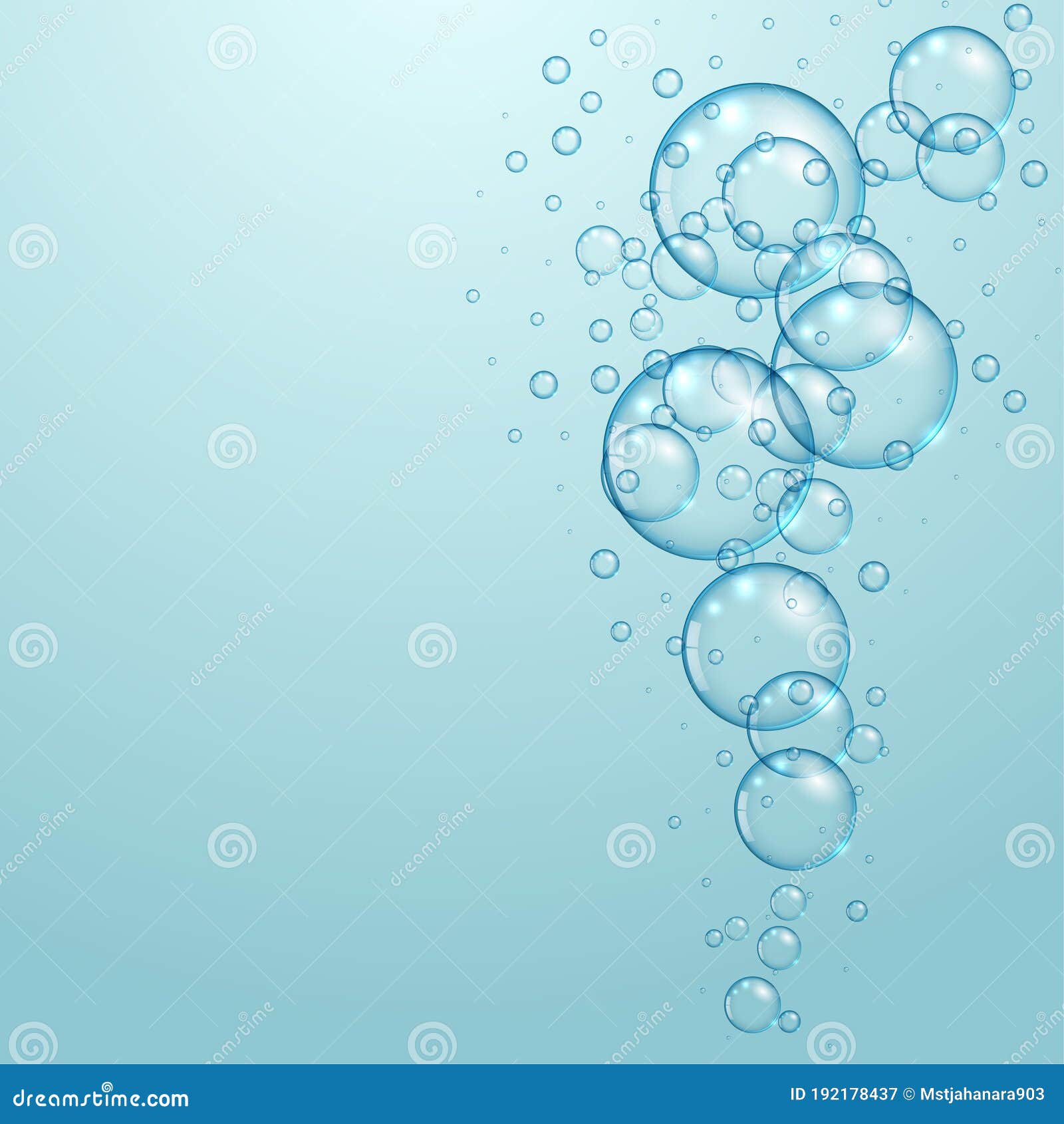 Blue Background with Floating Water Bubbles Design Stock Vector ...