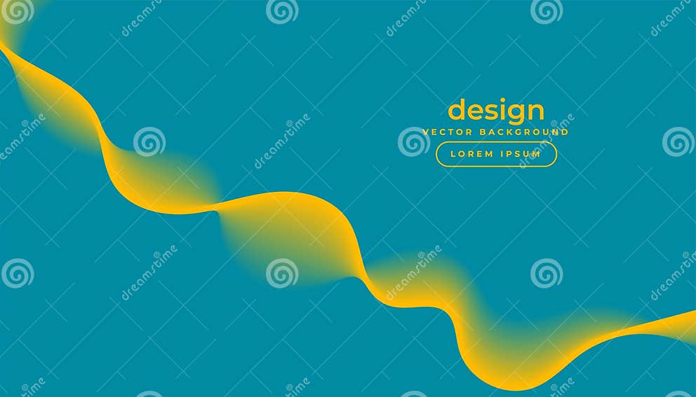 Blue Background with Flowing Yellow Wave Design Stock Vector ...