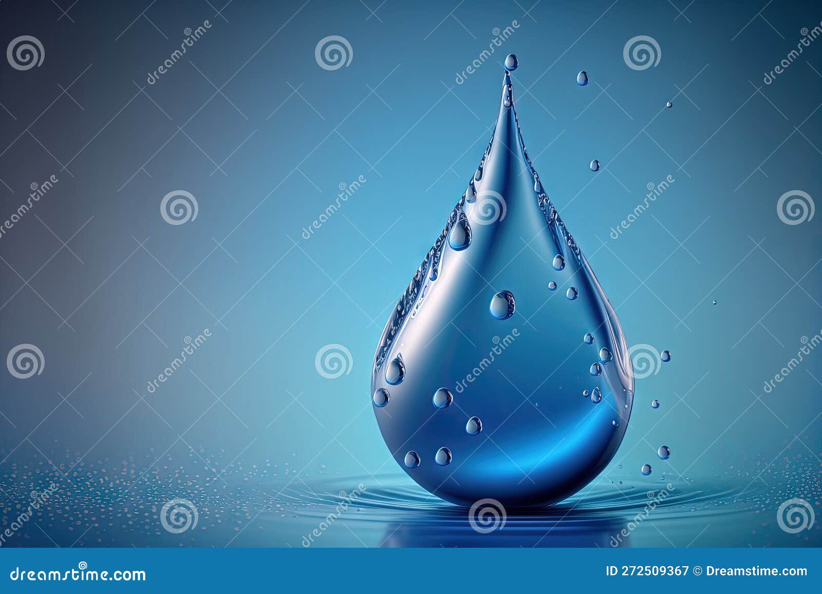 Blue Background with Fresh Water Drops Stock Illustration ...