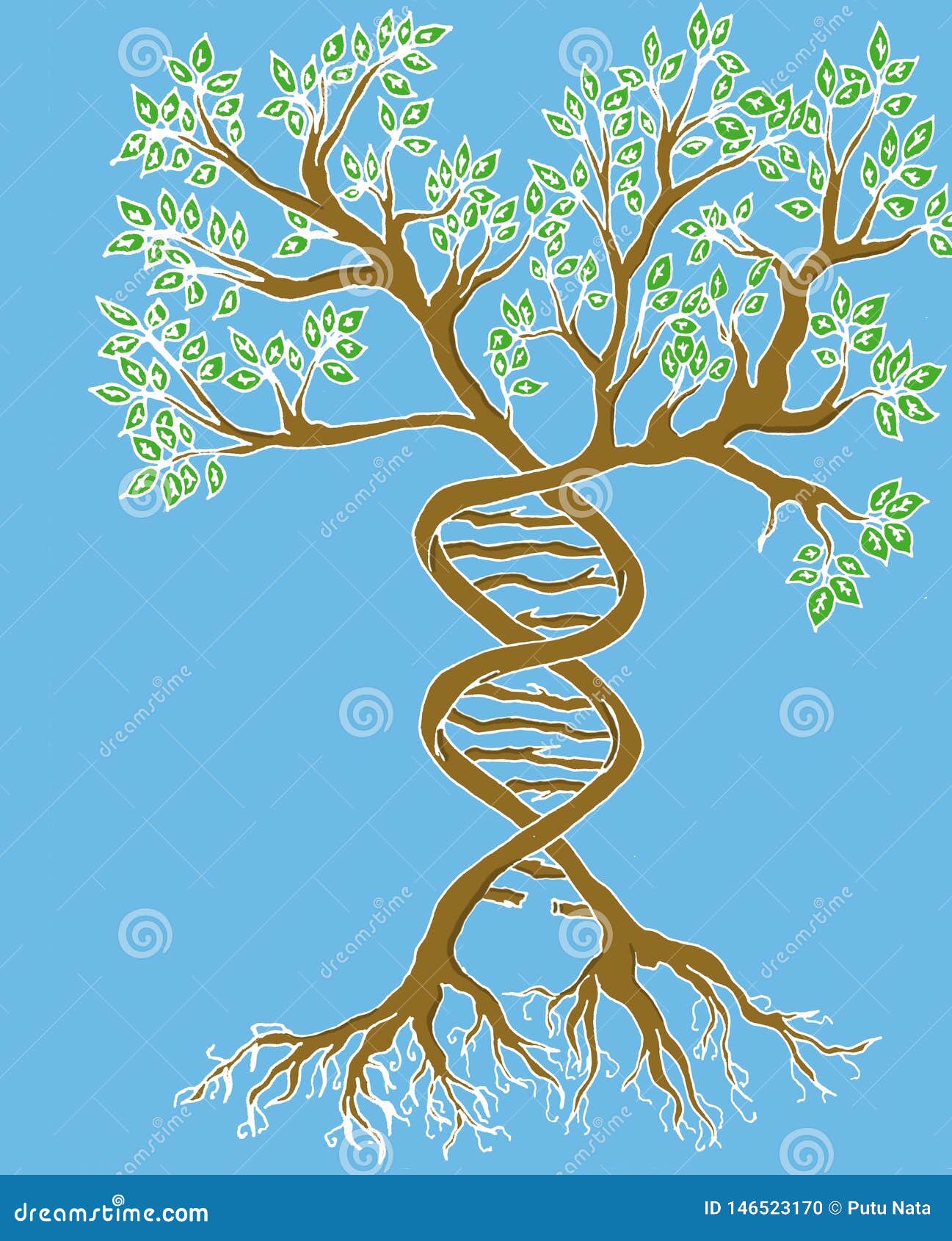 Blue Background of Genetical Tree Stock Illustration - Illustration of ...