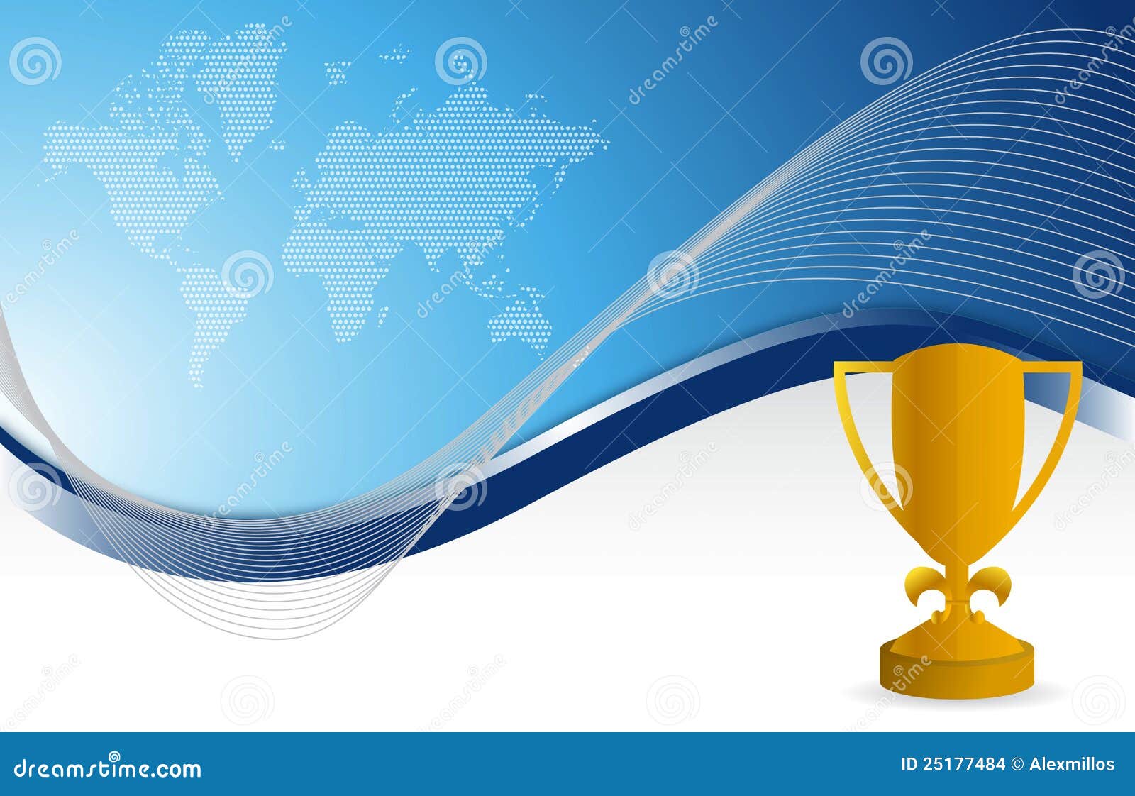 Blue Background and Gold Trophy Illustration Stock Vector ...