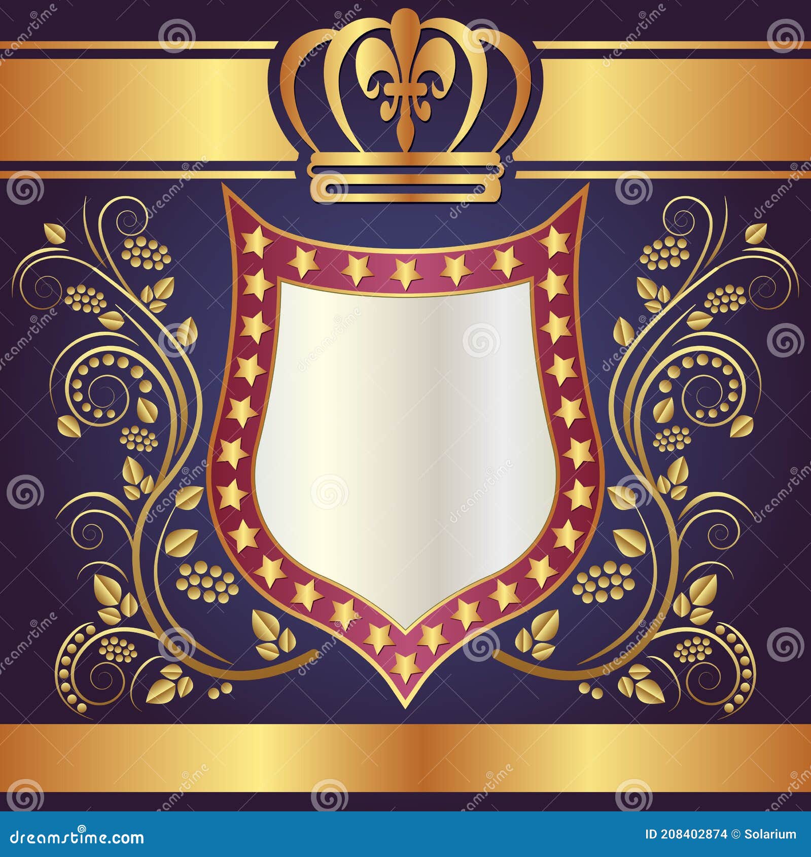 Background with crown stock vector. Illustration of ornamental - 208402874