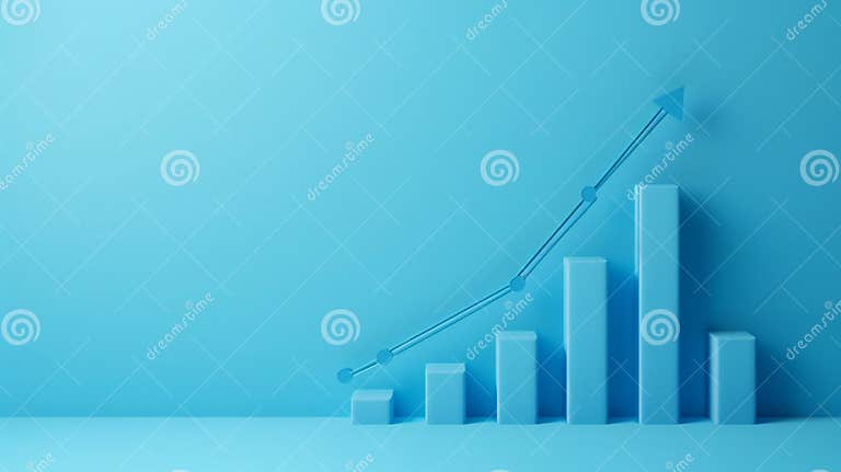 A Blue Background with a Graph Showing a Line Going Up. Generative AI ...