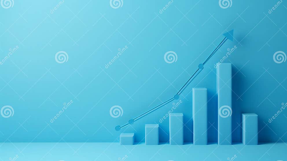 A Blue Background with a Graph Showing a Line Going Up. Generative AI ...