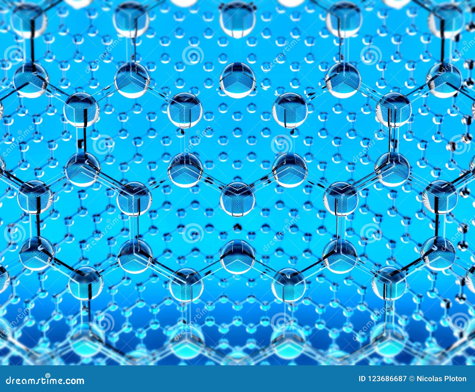 Blue Background of Graphene Stock Illustration - Illustration of ...