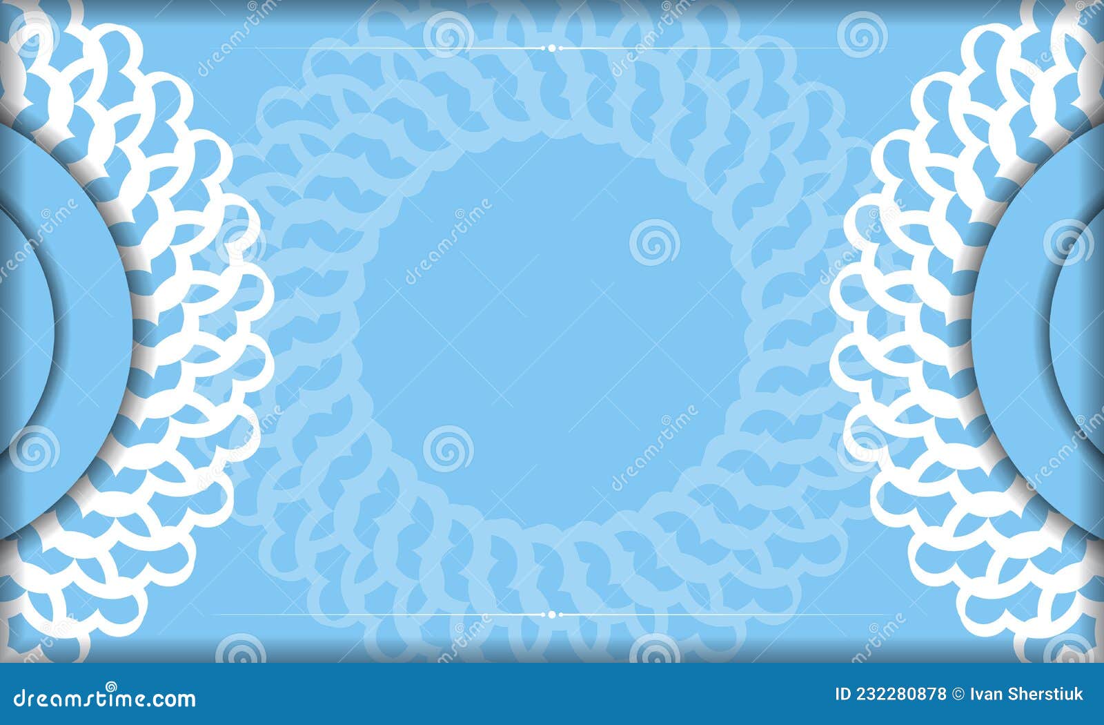 Blue Background with Greek White Pattern and Space for Your Logo Stock ...