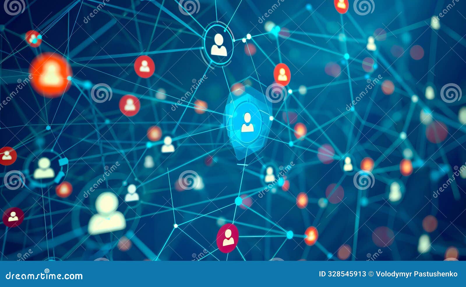 A Blue Background with a Group of People Connected To Each Other Stock ...