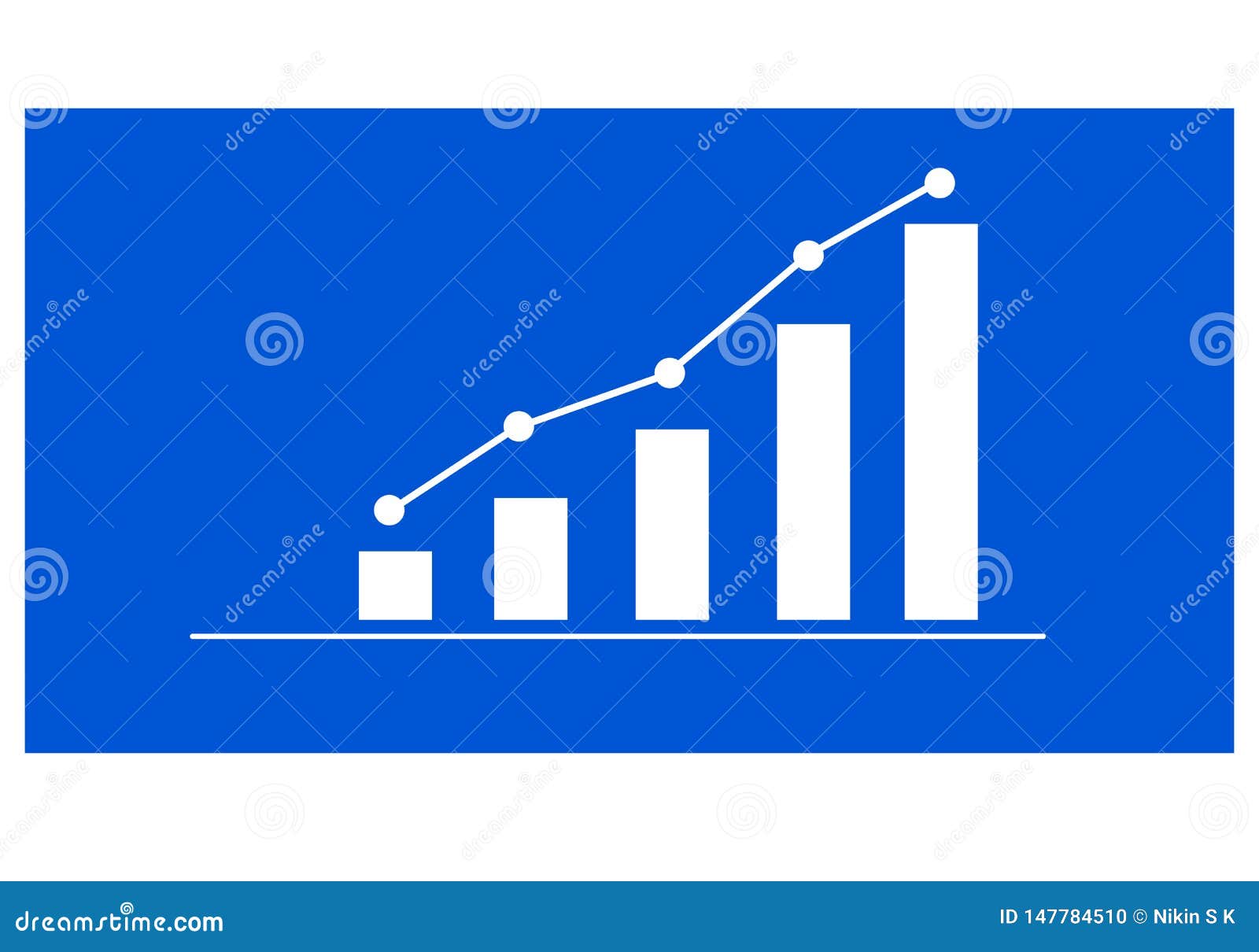 Blue Background Growth Graph for Business Presentations Stock Vector ...