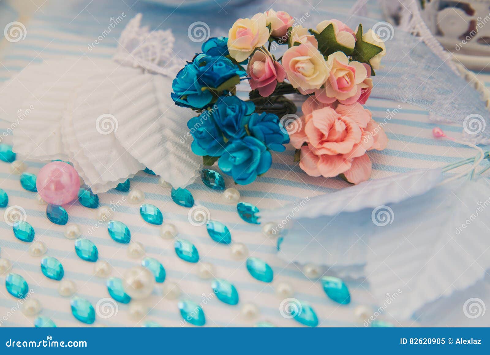 The Blue Background Handmade Stock Image - Image of roses, closeup ...