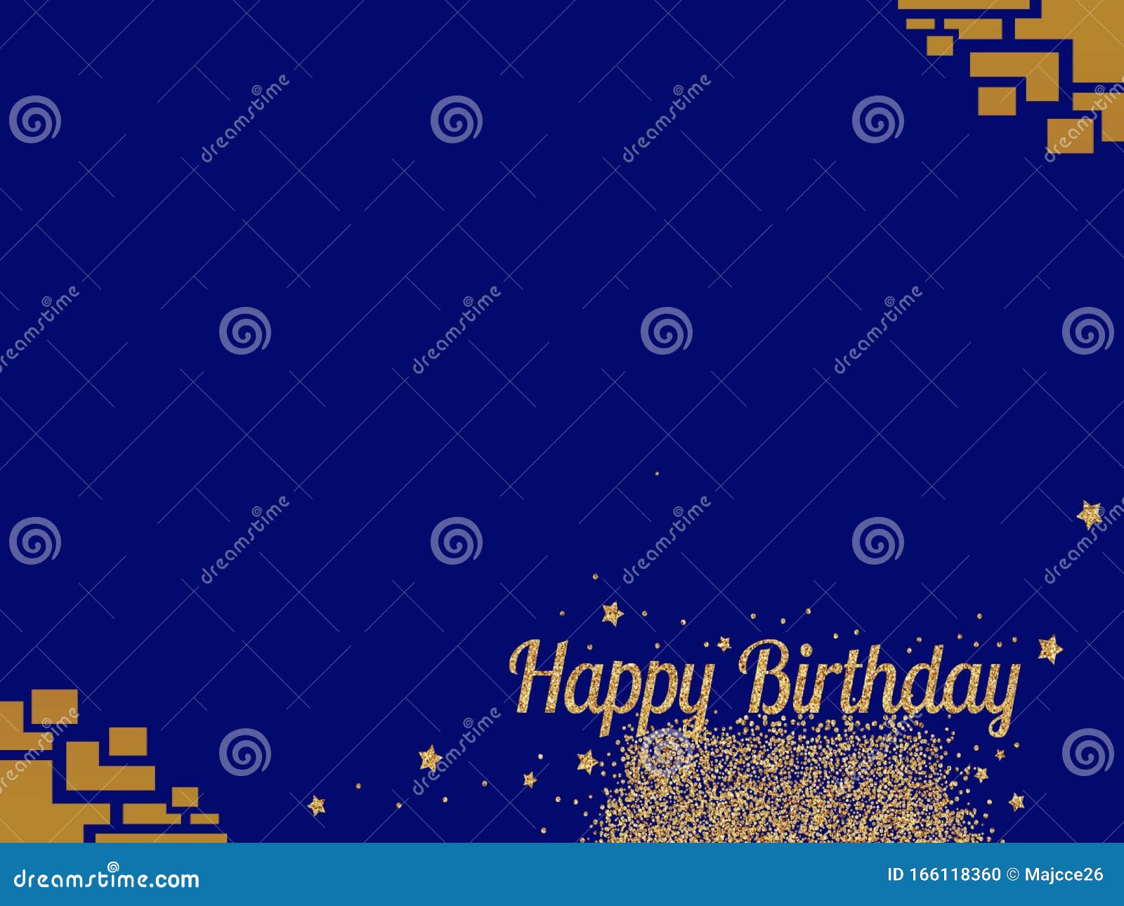 Blue Background with Happy Birthday Texf Glitter Stock Illustration ...
