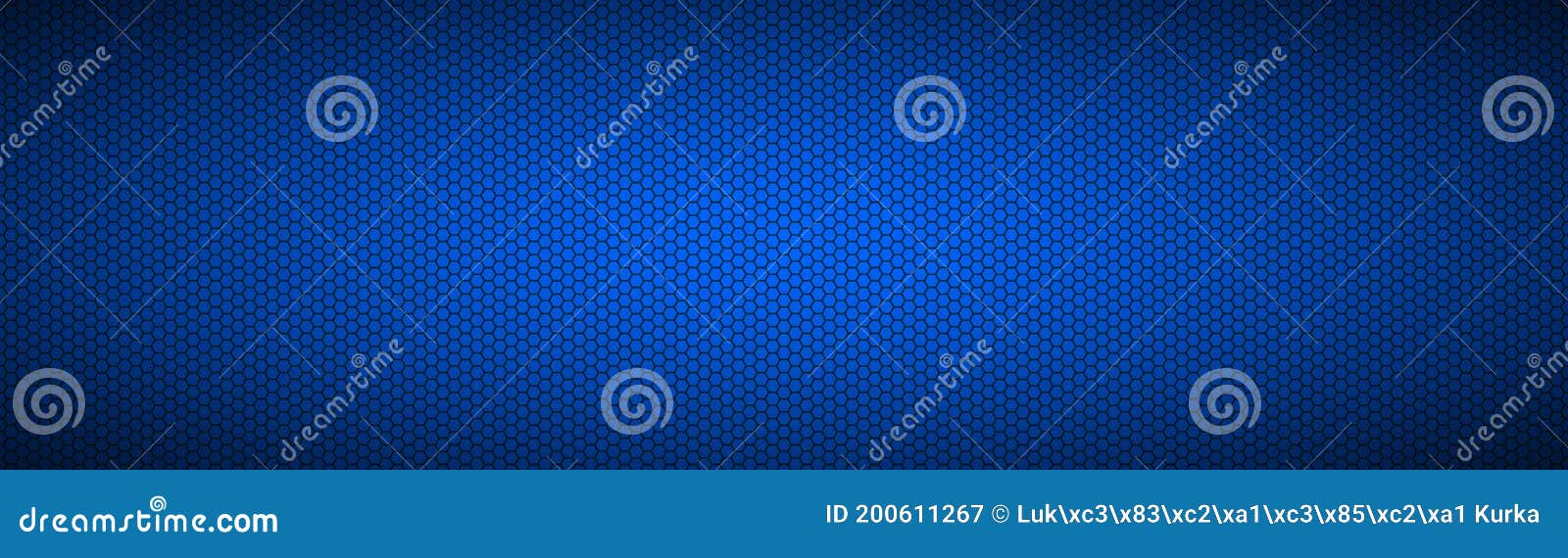 Blue Background With Hexagonal Grid Header. Abstract Stainless Steel ...