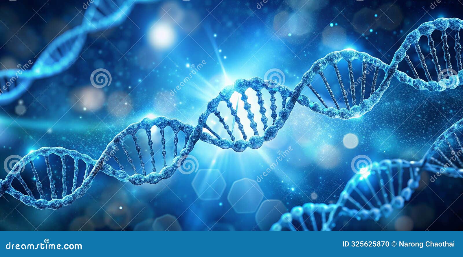 A Blue Background of Hexamer Dna Molecules on String Abstract Blue DNA ...