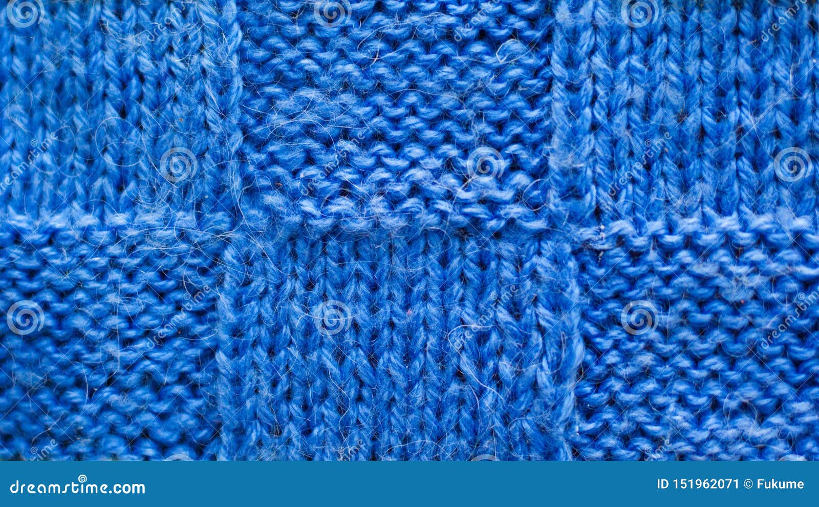 Blue Background of Knitted Yarn, Texture Pattern Knitted Fabric Stock ...