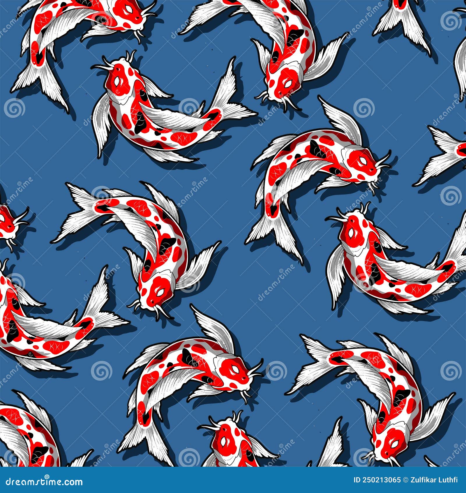 Koi fish pattern stock vector. Illustration of line - 250213065