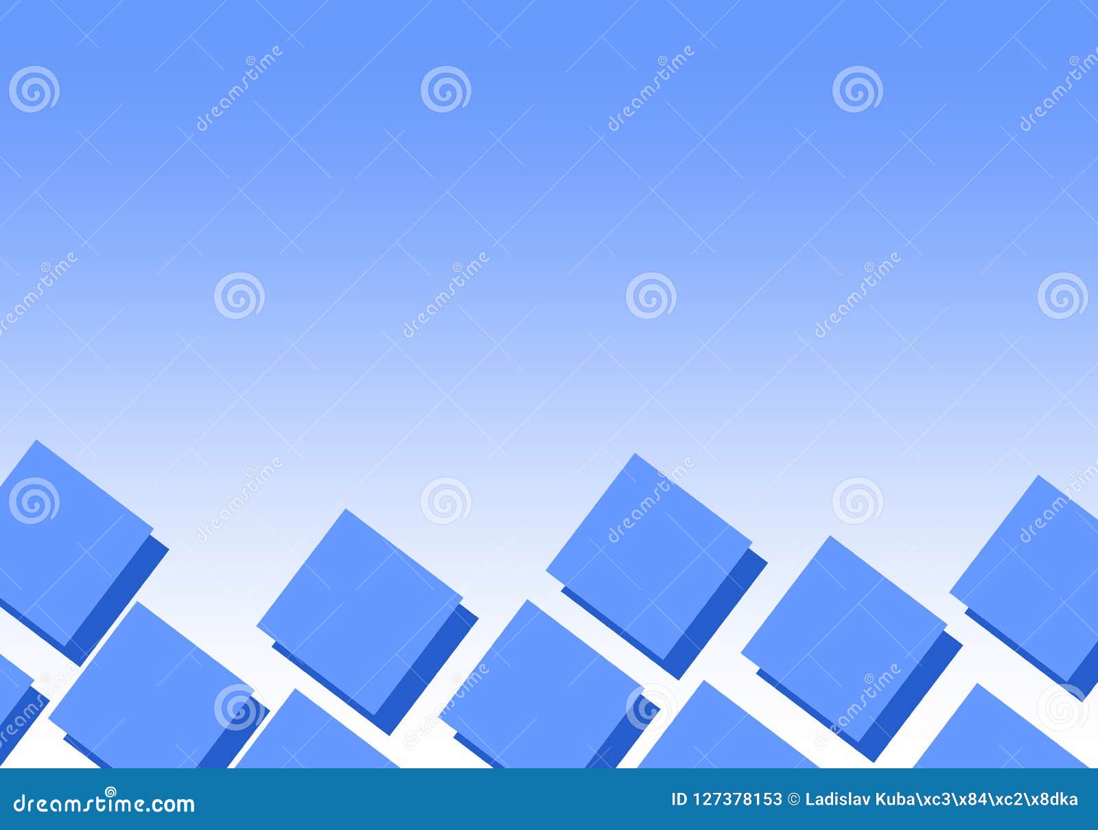 Blue Background with Light Blue Squares and Dark Blue Shadow Down on a ...