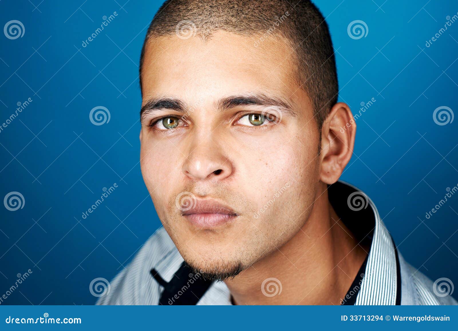 Blue Background Man Portrait Stock Photo - Image of headshot, adult ...