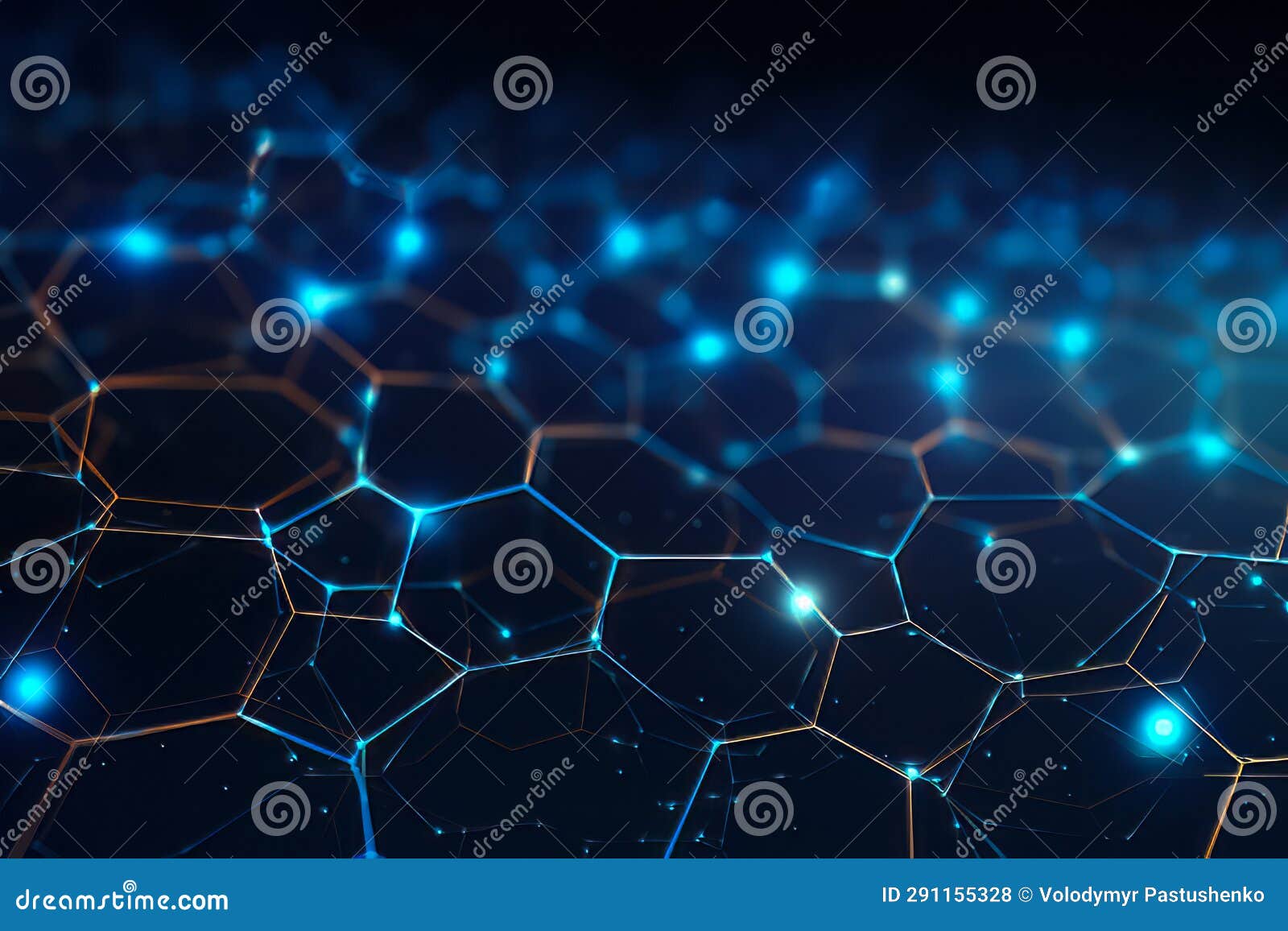 Blue Background with Many Blue Dots and Lines on it. Generative AI ...