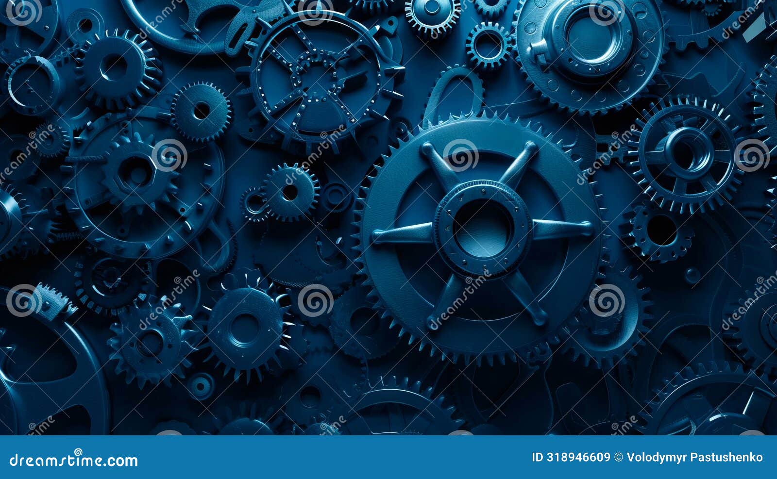 A Blue Background with Many Gears and Cogs Stock Image - Image of clock ...