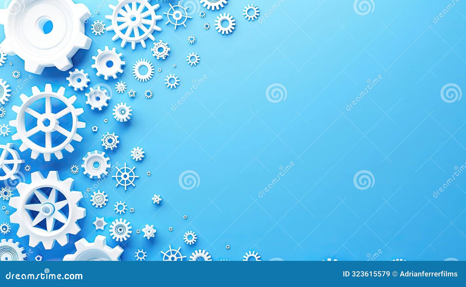 A Blue Background with Many White Gears Stock Image - Image of gears ...