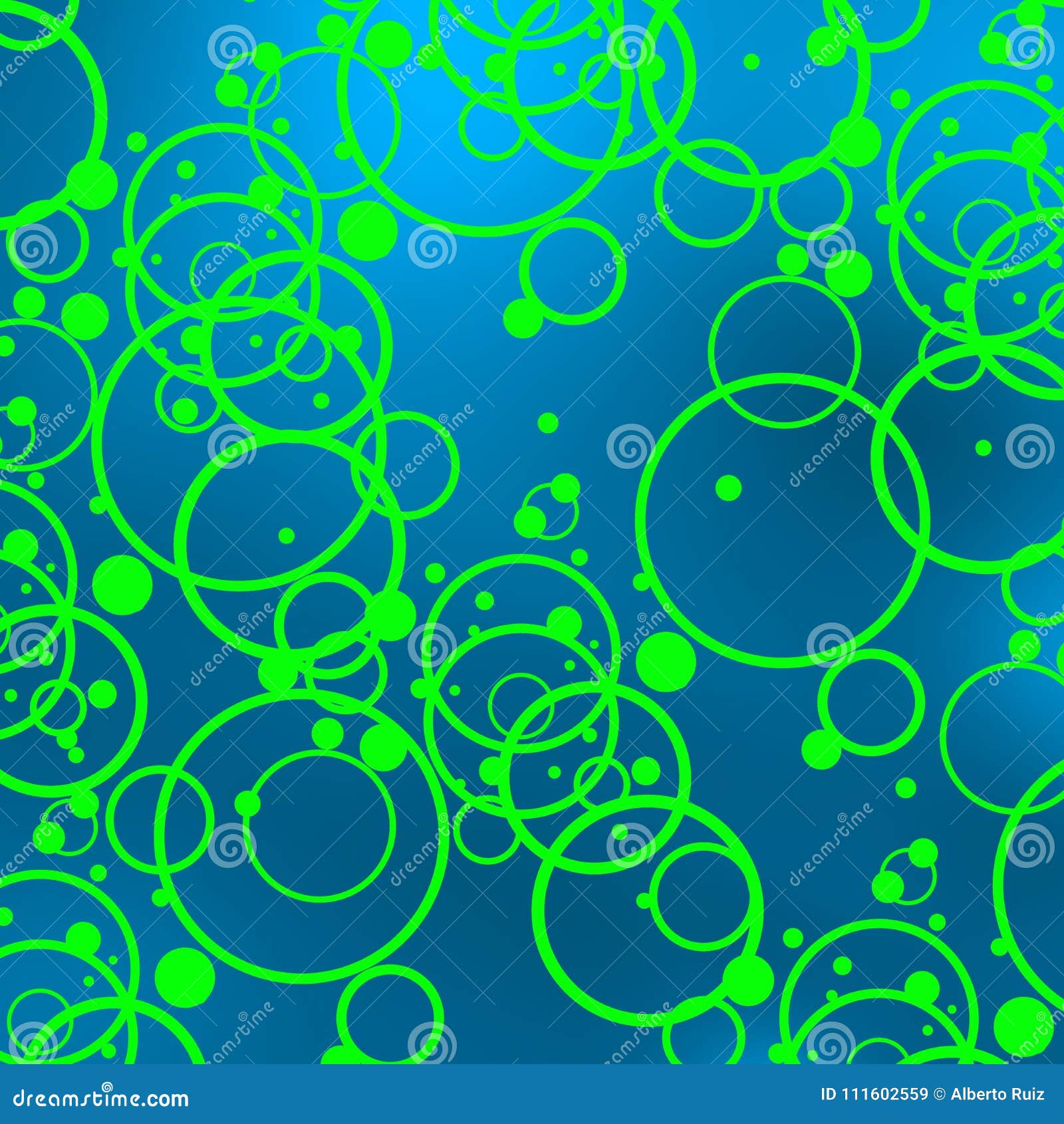 Blue Background with Modern and Green Bubbles Stock Illustration ...