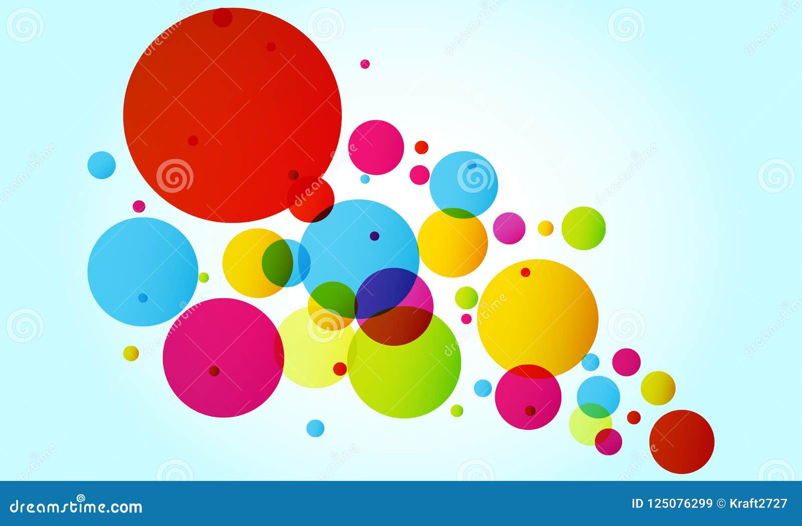 Blue Background with Multi-colored Circles Stock Vector - Illustration ...