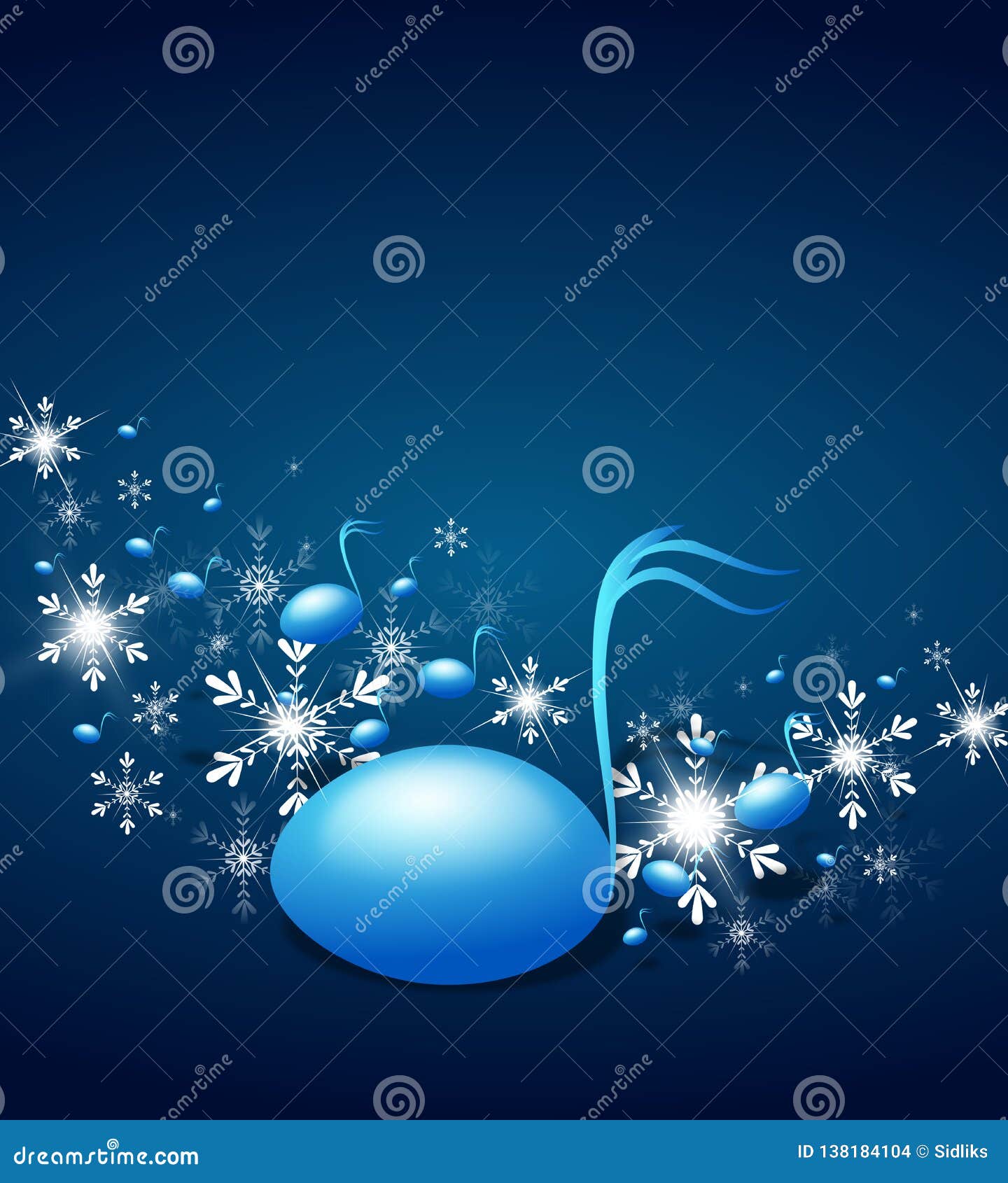 Winter Music Notes Background Stock Illustration - Illustration of ...