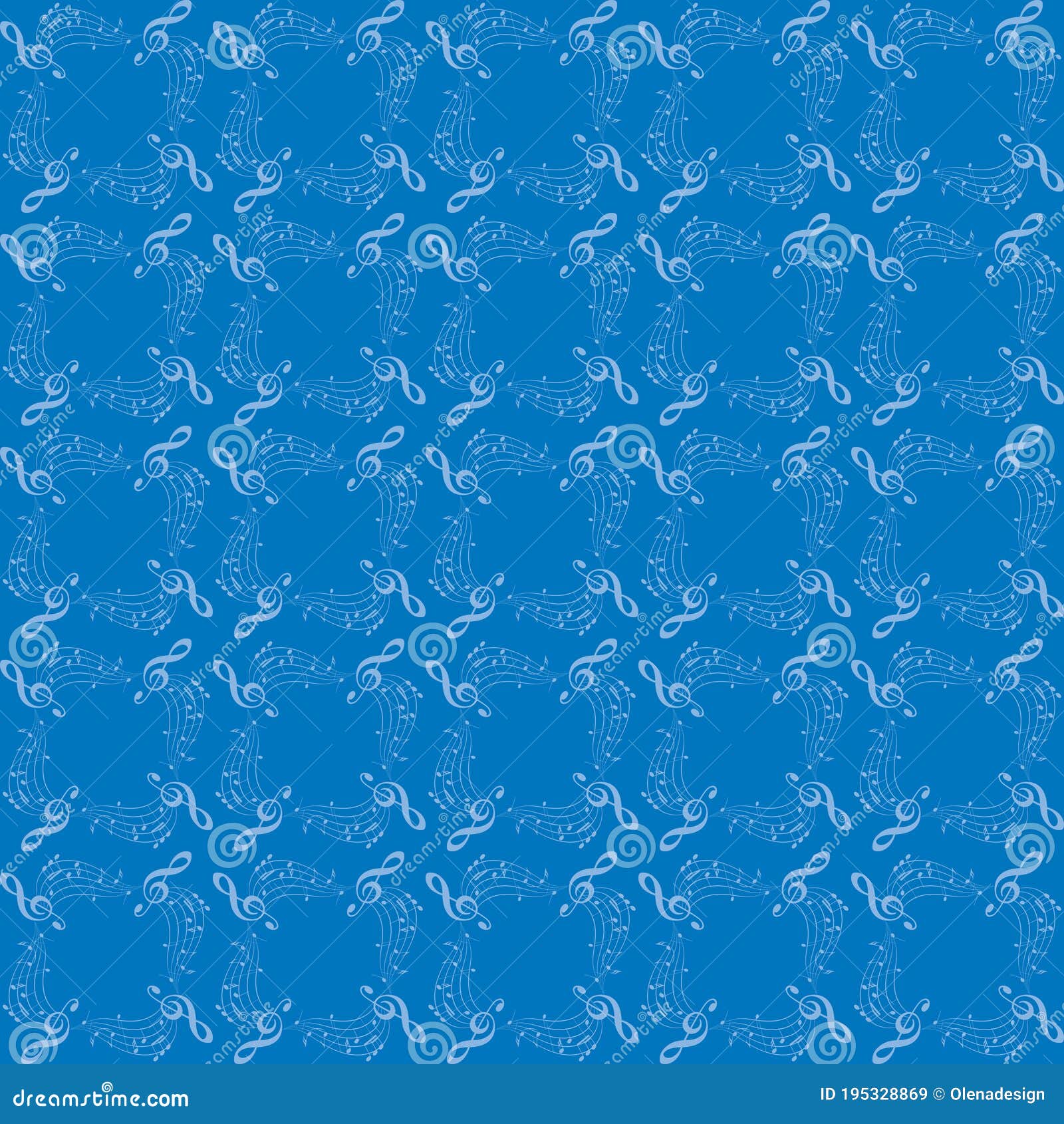 Blue Background with Music Notes - Vector Decorative Musical Seamless ...