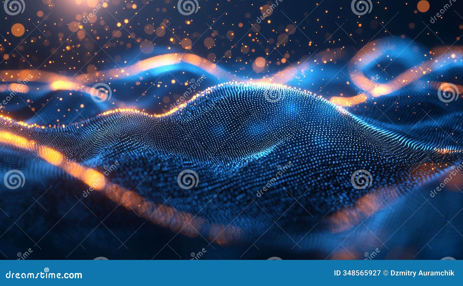 A Blue Background with Network Cables and Optical Fibers, Their Ends ...