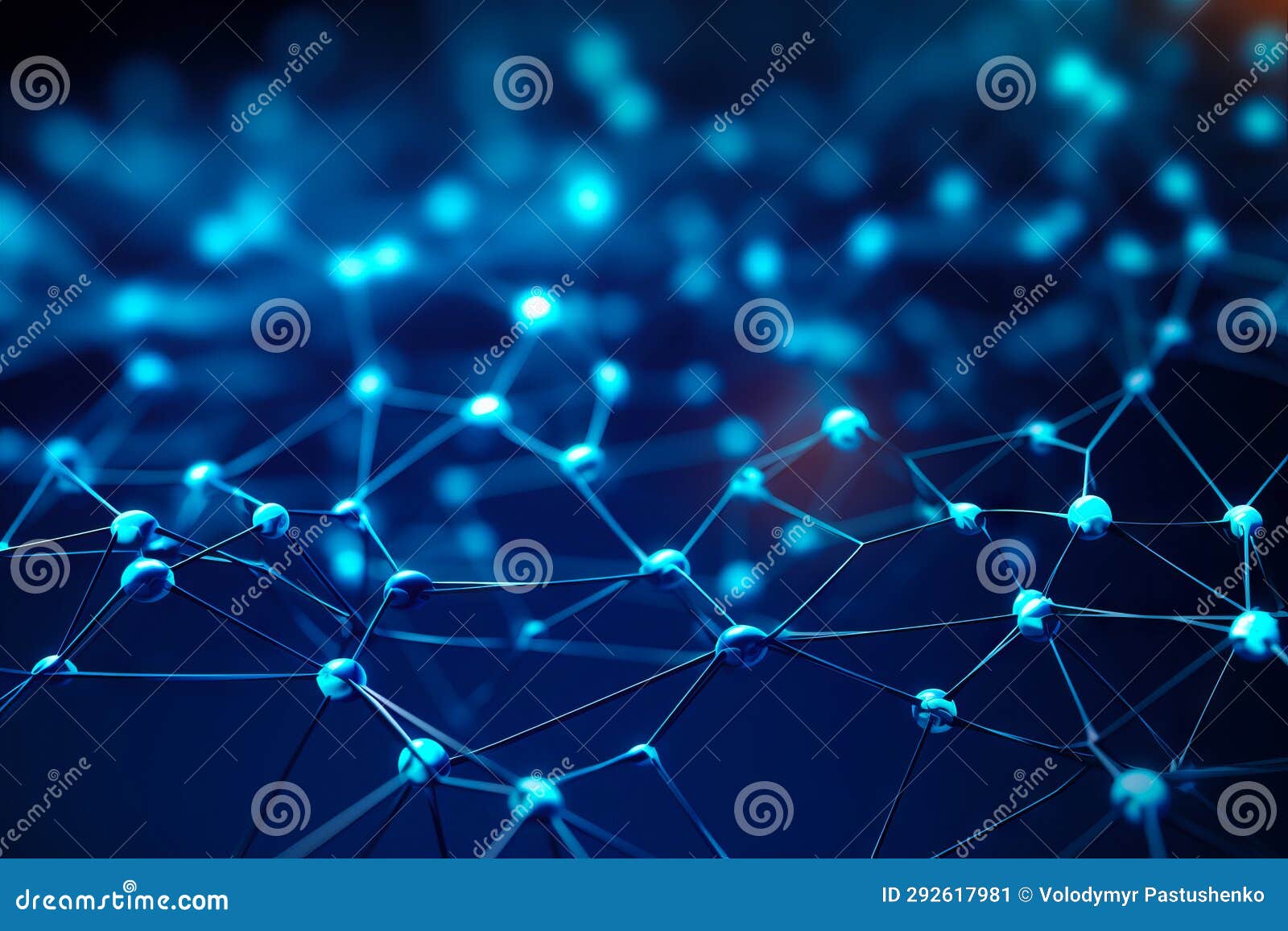 Blue Background with Network of Connected Lines and Dots. Generative AI ...