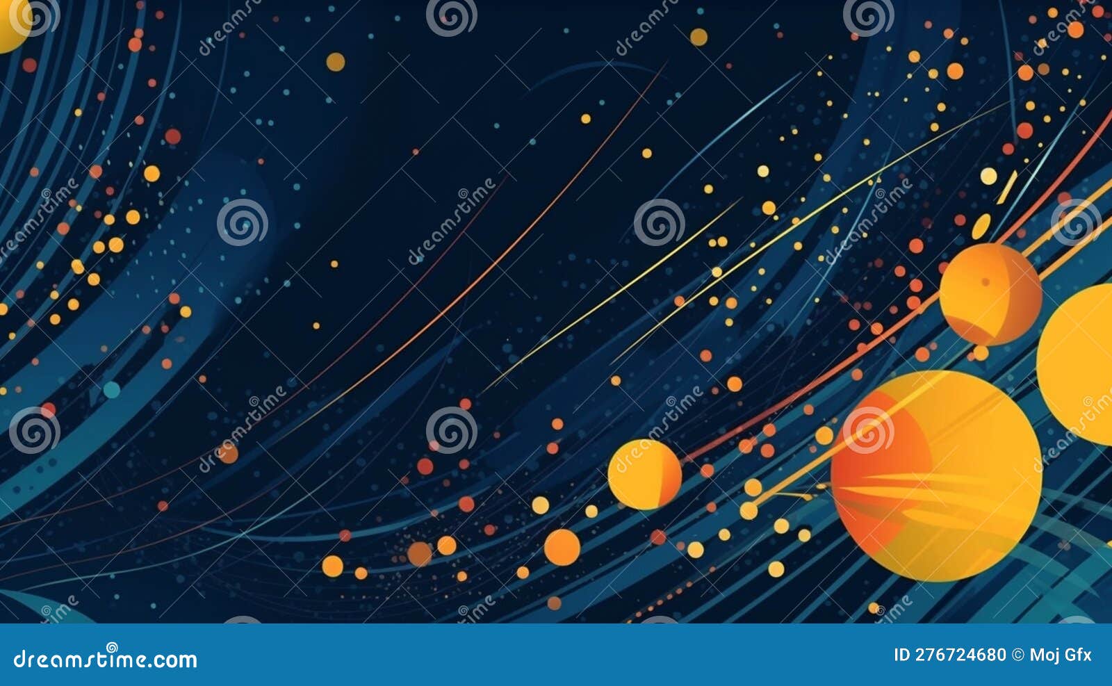 Blue Background with Orange and Yellow Color Composition in Abstract ...