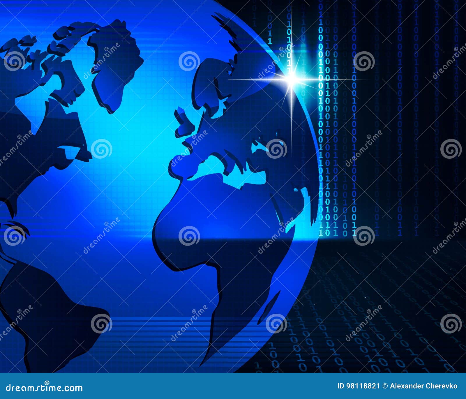Blue Background with Outlines of the Globe Stock Vector - Illustration ...