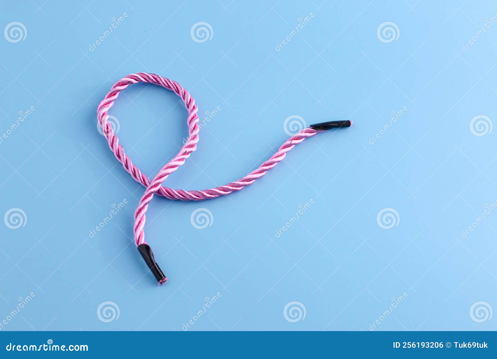 Blue Background Picture with a Pastel Pink Rope Stock Photo - Image of ...