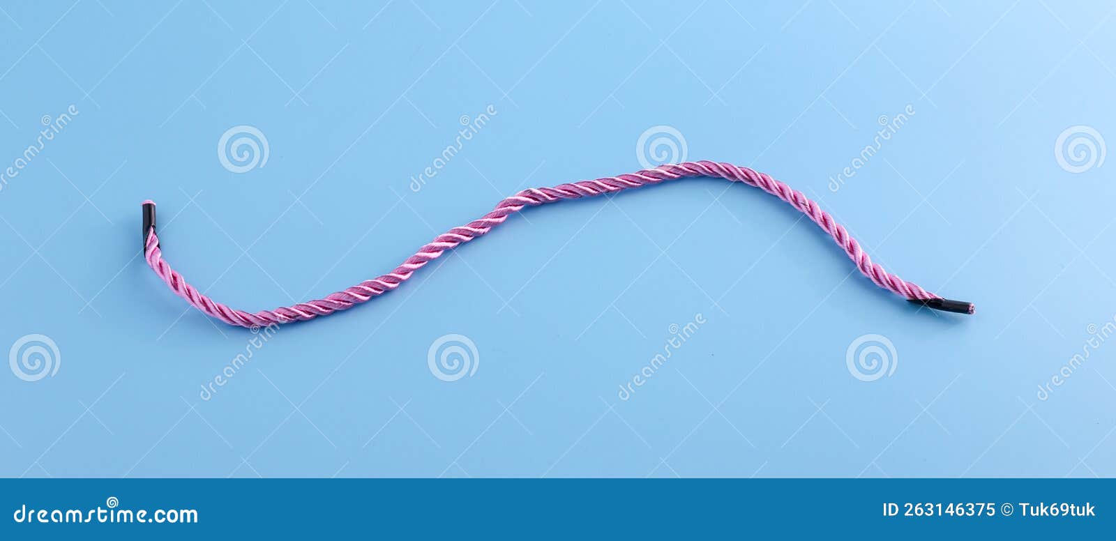 Blue Background Picture with a Pastel Pink Rope Stock Image - Image of ...